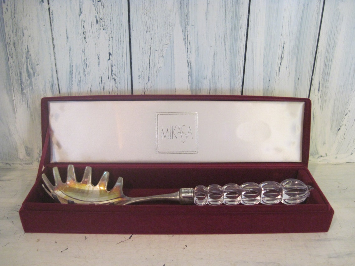 Vintage Mikasa Crystal Wedding Cake Server in Its Original Red | Etsy