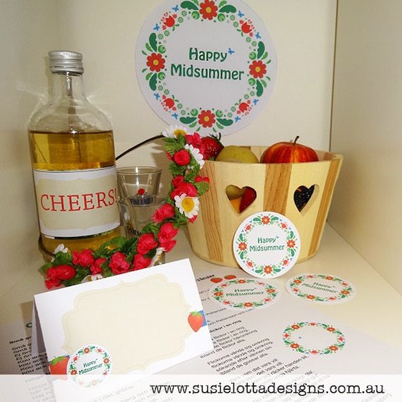 Happy Midsummer Package DIY Party Swedish Decorations - Etsy Australia