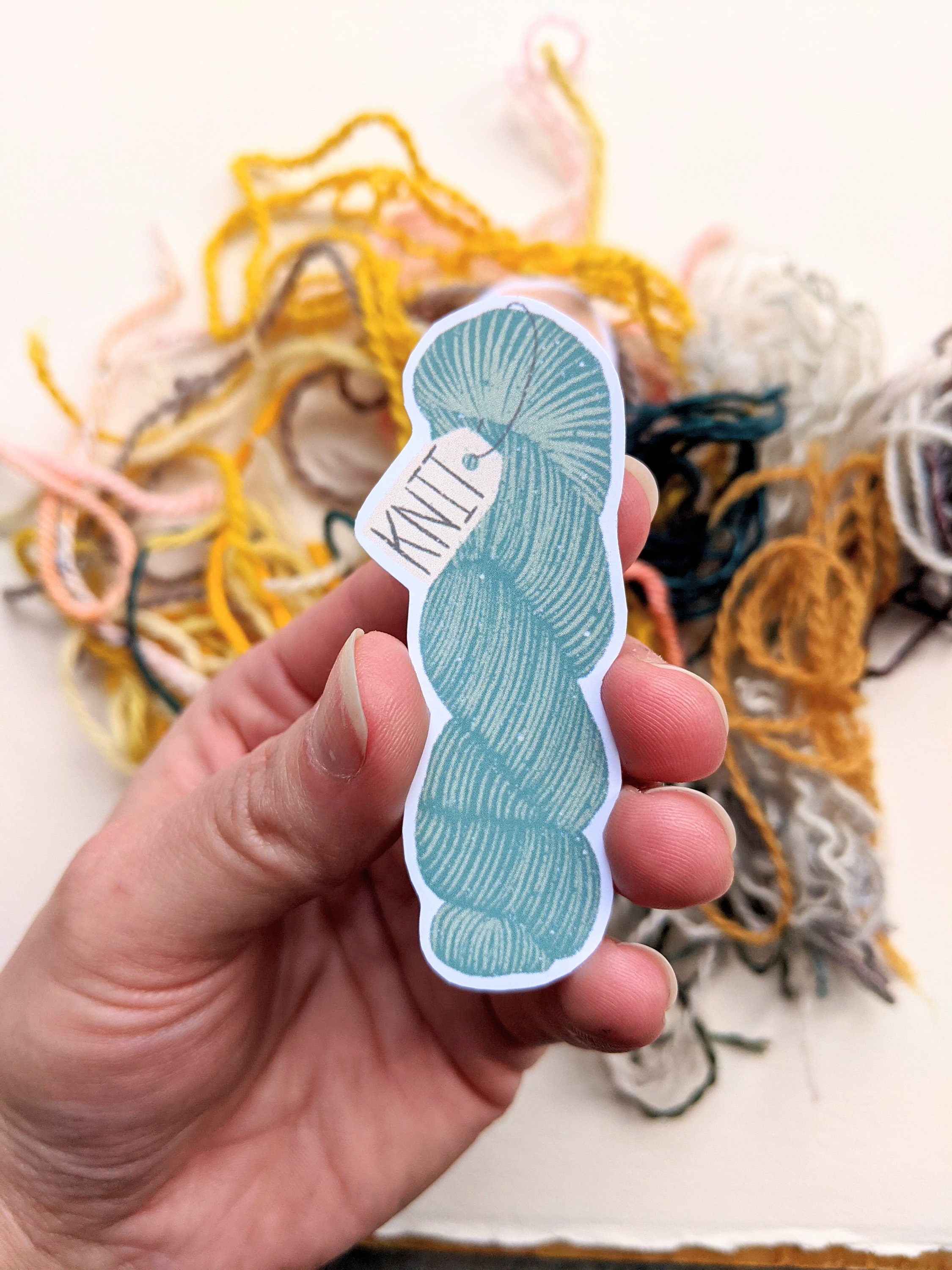 Knitting Yarn Vinyl Sticker Set 3 Illustrated Stickers | Etsy