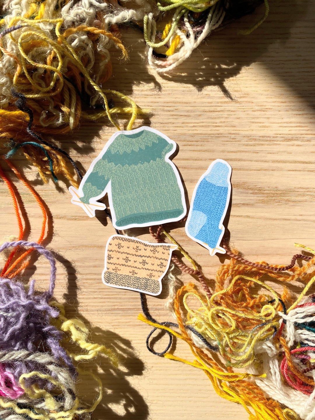 Knitter Sticker Set | Work in Progress | Sweater | Hat | Socks | Yarn ...