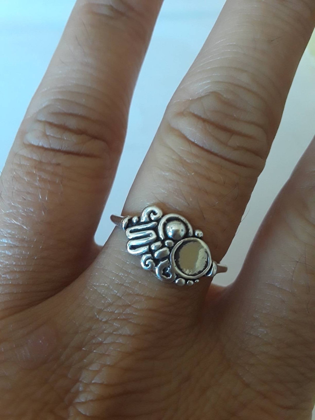 Sterling Silver Asymmetric Abstract Ring - Etsy