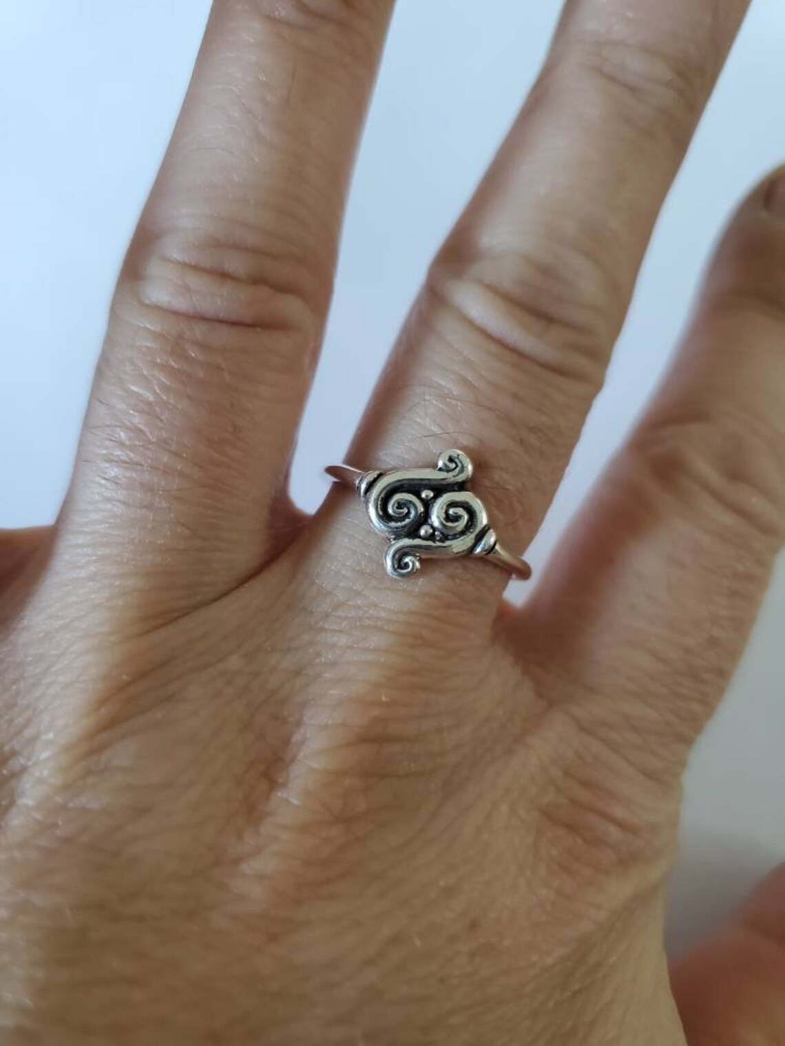 Sterling Silver Swirl Ring - Etsy