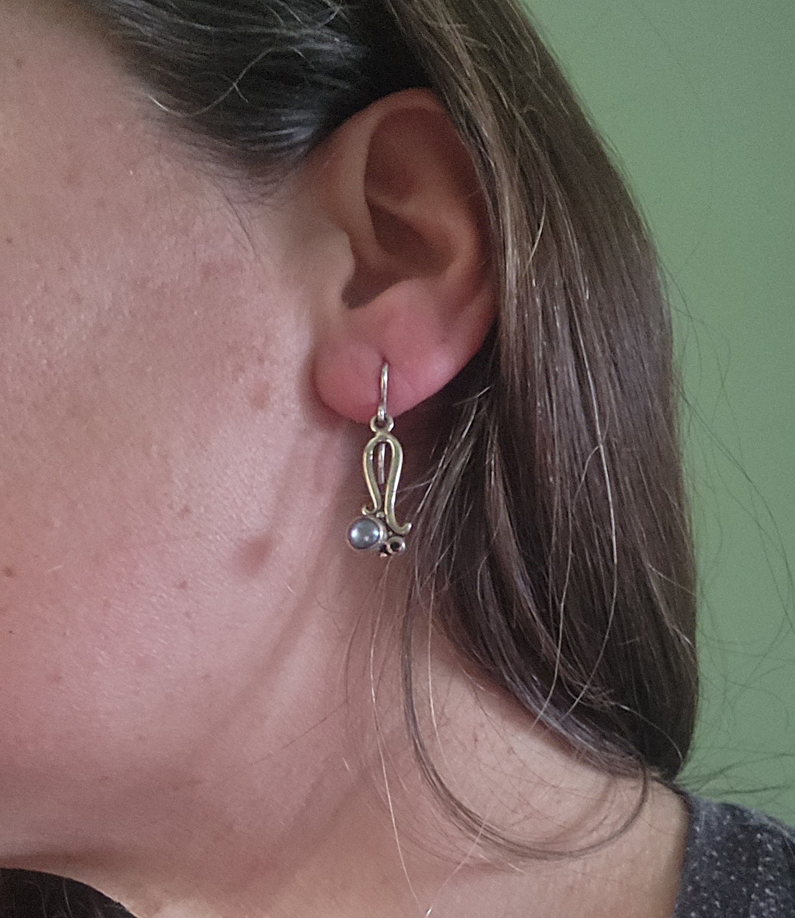 Sterling Silver Swirl Loop Black Pearl & Spinel Earrings, June ...