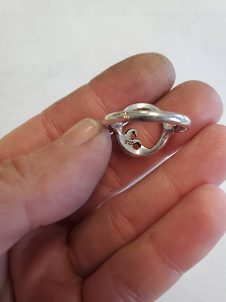 Sterling Silver Circle Wave Swirl Ring R108SS - Etsy