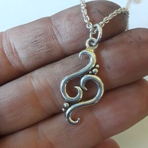 Sterling Silver Swirl Charm Pendant - Etsy