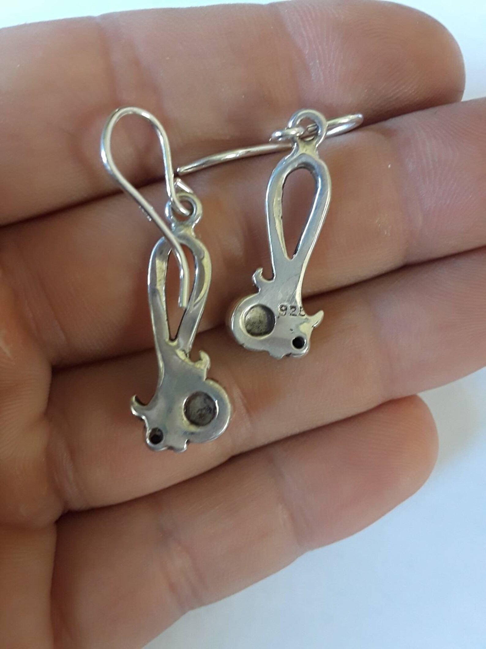 Sterling Silver Swirl Loop Black Pearl & Spinel Earrings, June ...