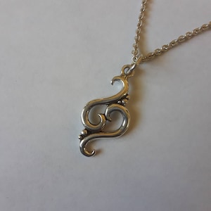 Sterling Silver Swirl Charm Pendant - Etsy