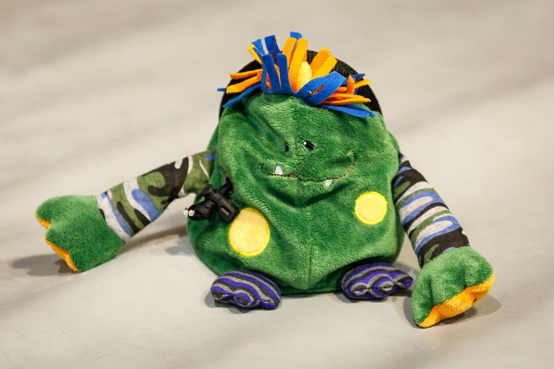 Crimp Chimps Green Monster Stuffed Animal Chalk Bag - Etsy