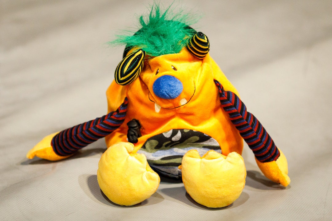 Crimp Chimps Orange Monster Stuffed Animal Chalk Bag - Etsy