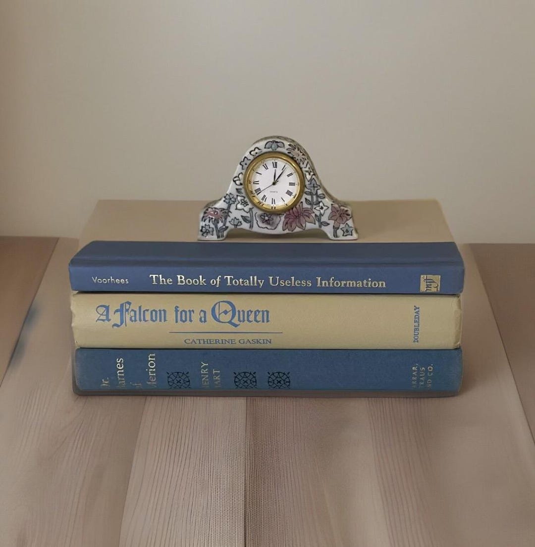 Vintage Book Stack in Blue and Beige Books by Color Book Bundle Book ...