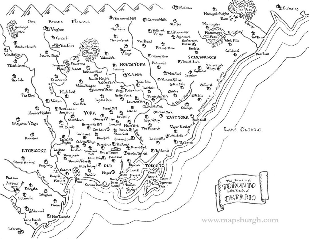 Fantasy Map of Toronto - Etsy
