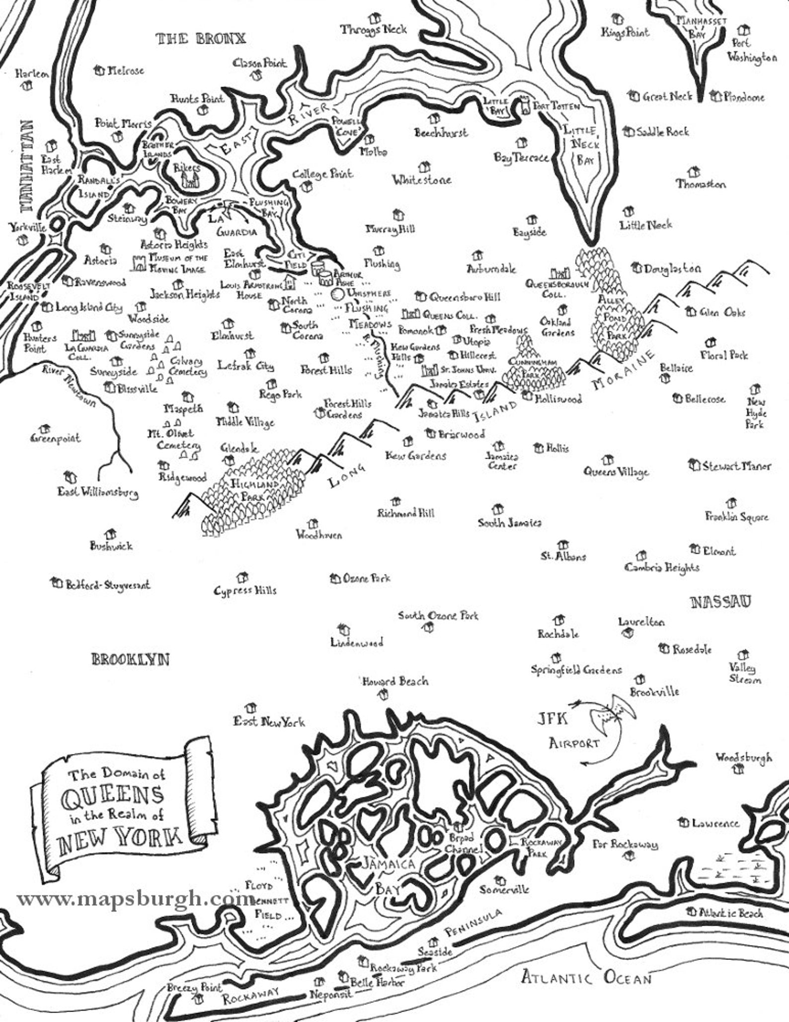 Fantasy Map of New York Boroughs - Etsy