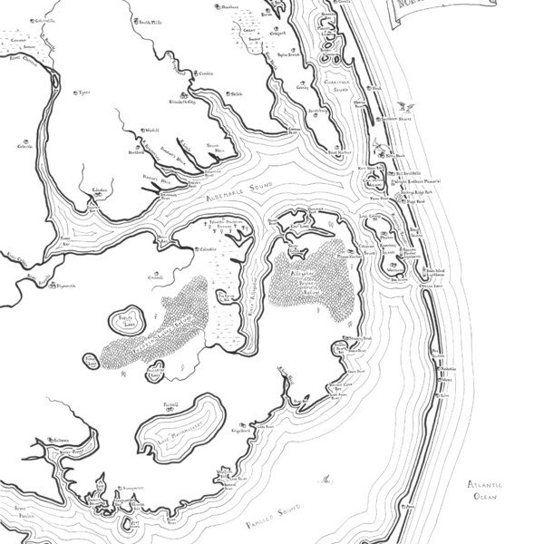 Outer Banks Map - Etsy