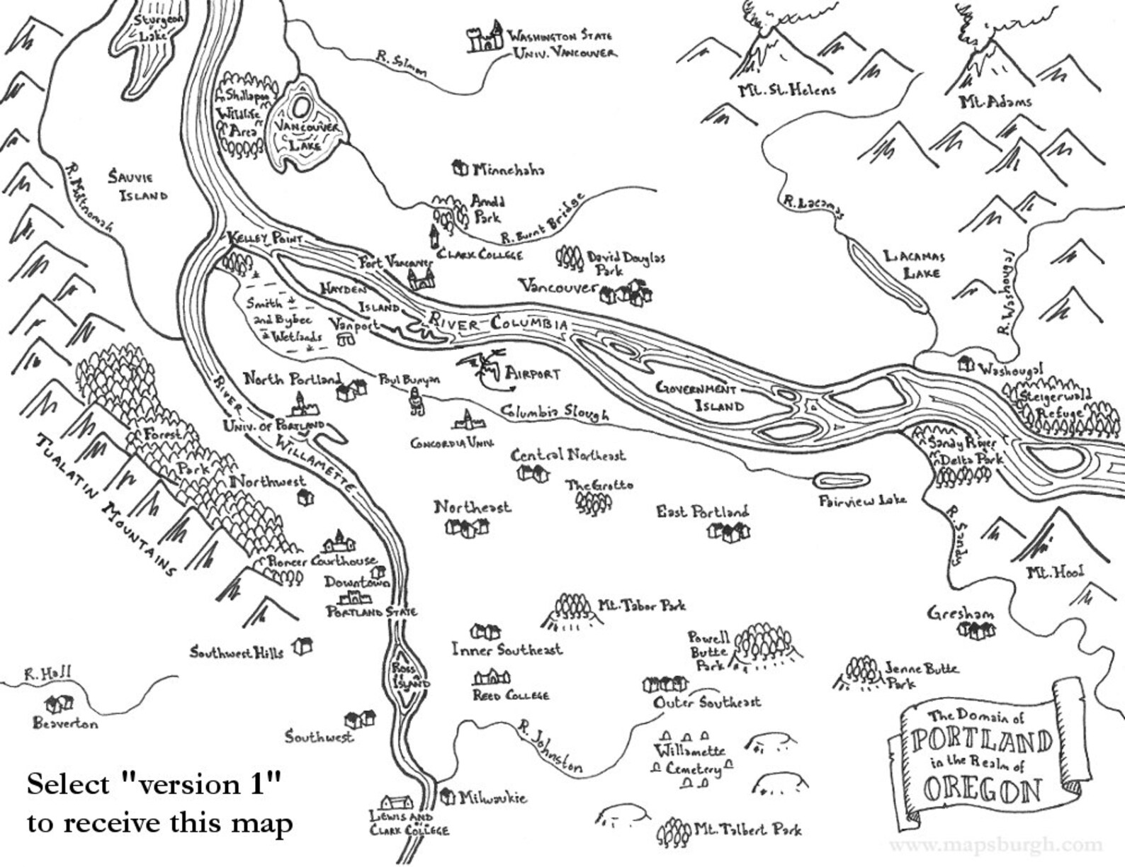 Fantasy Map of Portland - Etsy