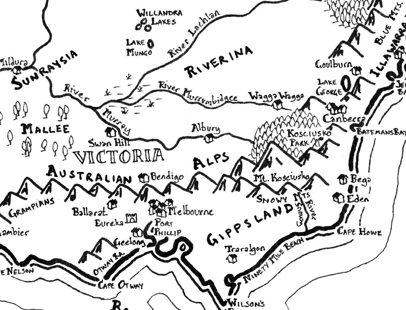 Fantasy Map of Australia - Etsy