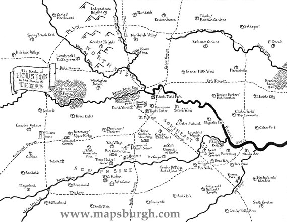 Fantasy Map of Houston | Etsy