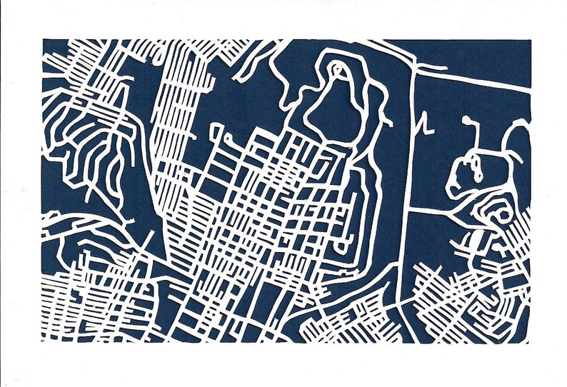 Pittsburgh Neighborhoods Cut Paper Map (5x7) - Etsy