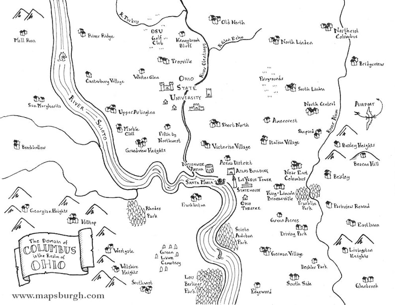 Fantasy Map of Columbus - Etsy