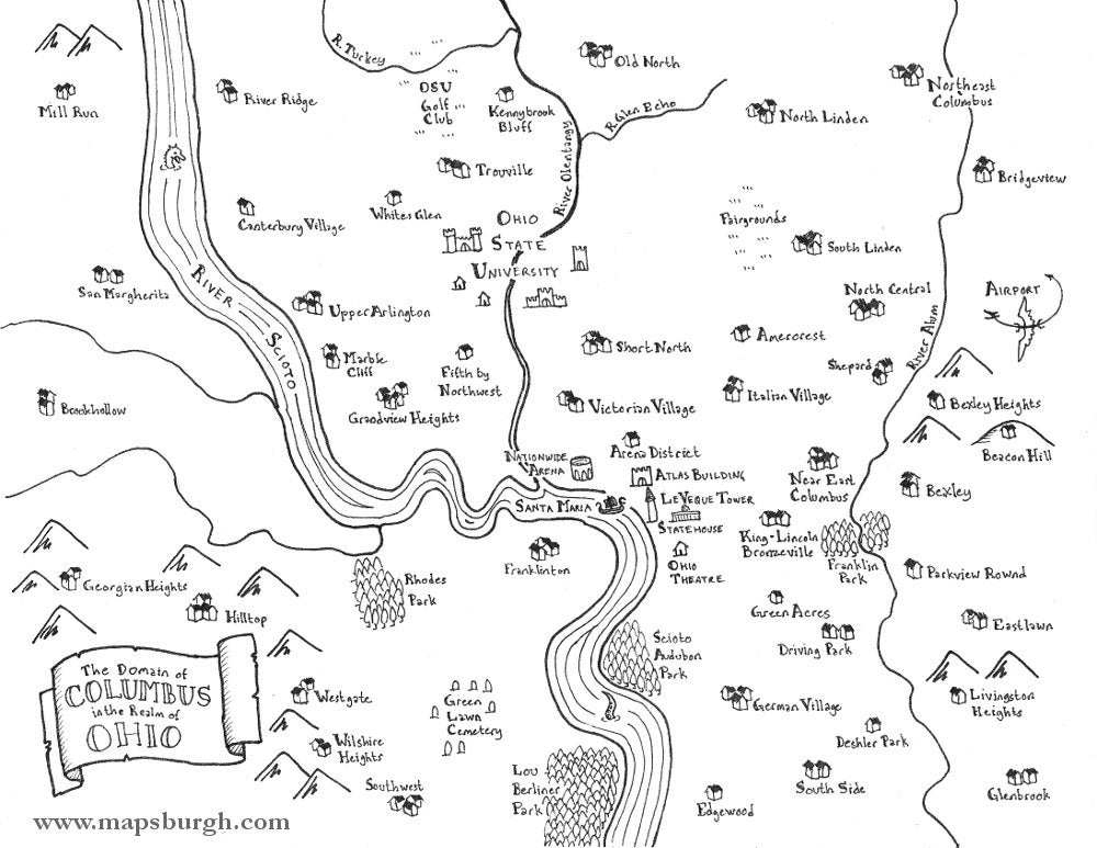 Fantasy Map of Columbus - Etsy
