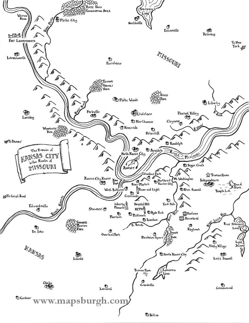 Fantasy Map of Kansas City - Etsy