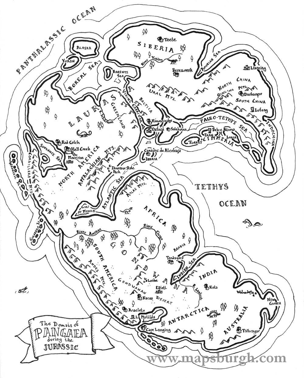 Fantasy Map of Pangaea - Etsy