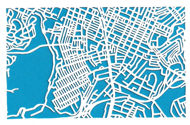 Pittsburgh Neighborhoods Cut Paper Map 5x7 - Etsy