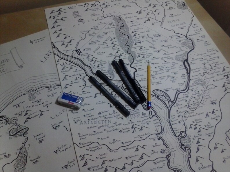 Custom Fantasy Map of Your City or Region - Poster Size - Etsy