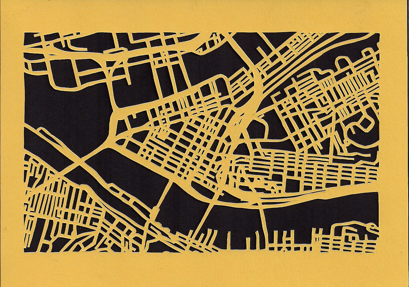 Pittsburgh Neighborhoods Cut Paper Map (5x7) - Etsy