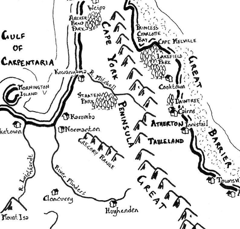 Fantasy Map of Australia - Etsy