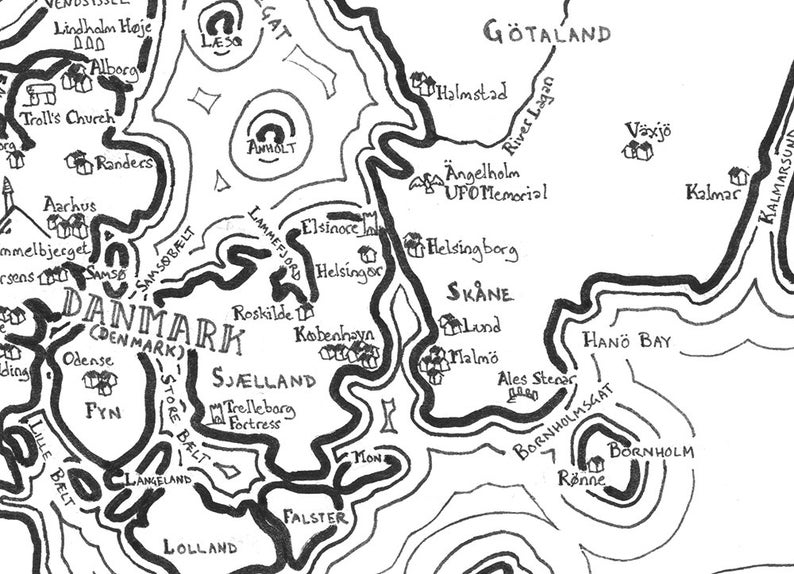 Fantasy Map of the Nordic and Baltic Countries - Etsy