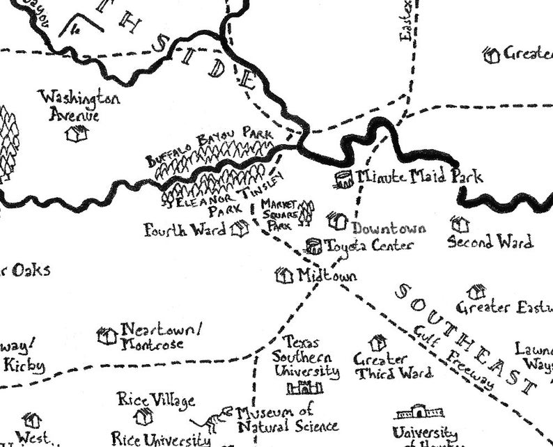Fantasy Map of Houston - Etsy