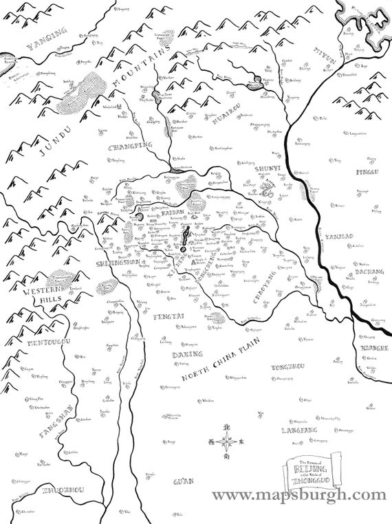 Fantasy Map of Beijing | Etsy