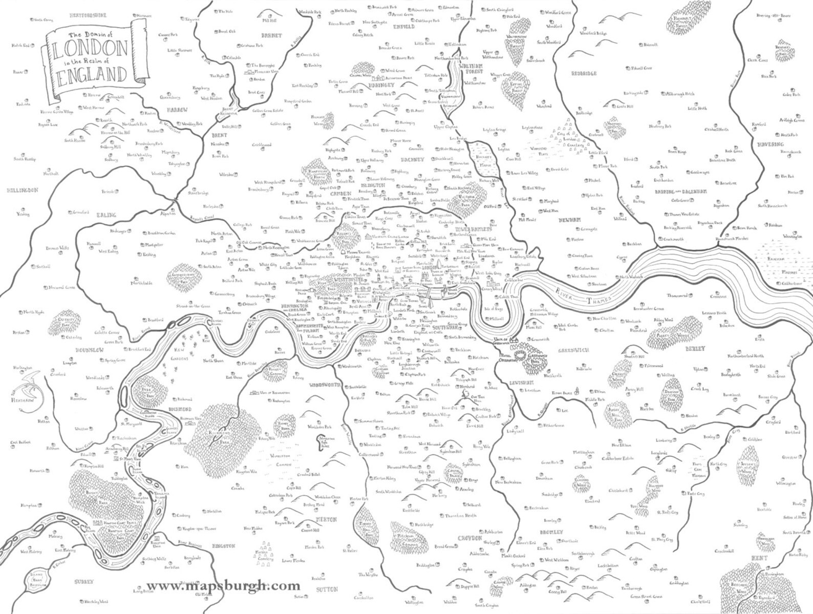 Fantasy Map of London - Etsy