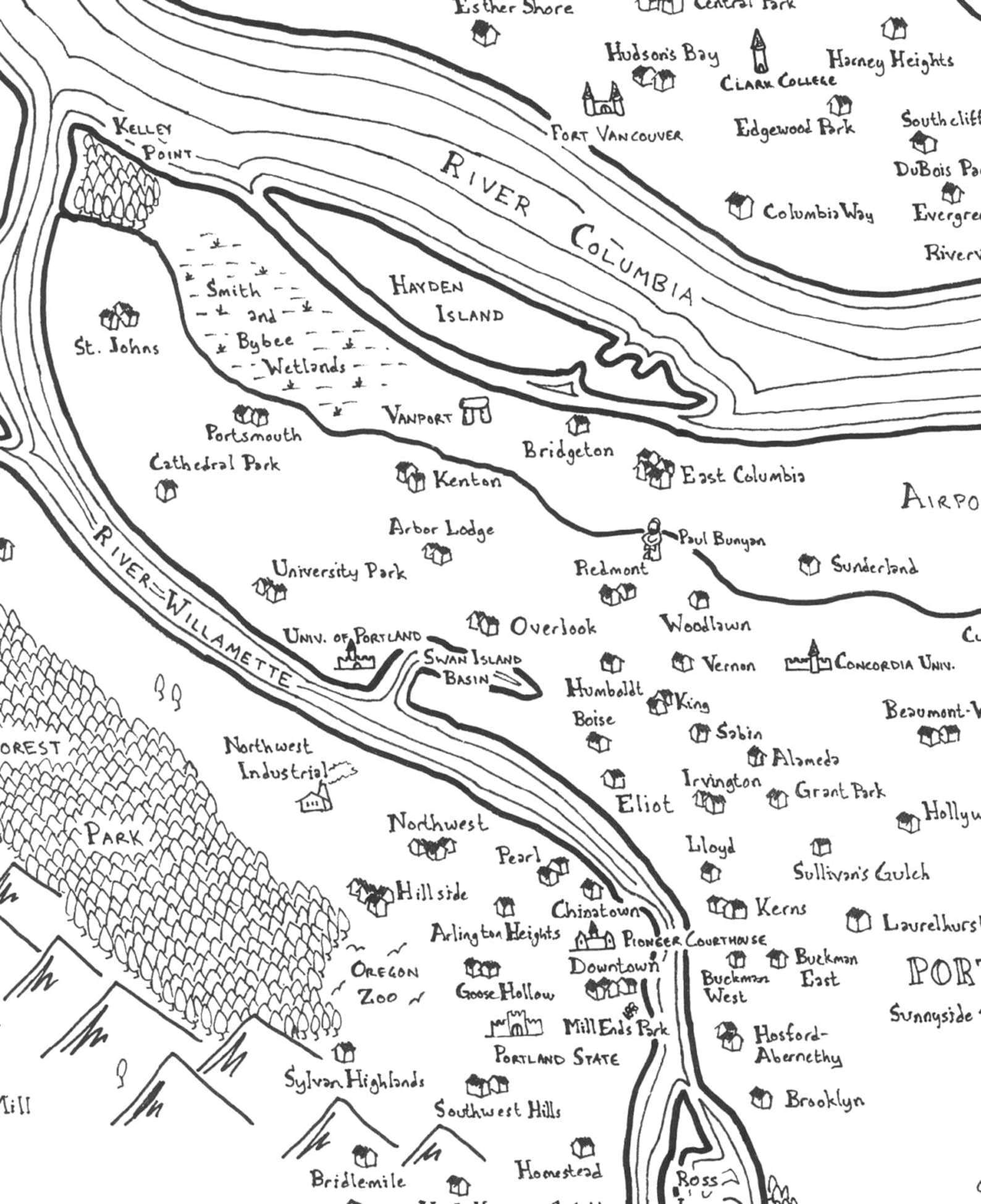 Fantasy Map of Portland - Etsy