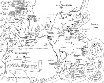 Fantasy Map of Boston | Etsy