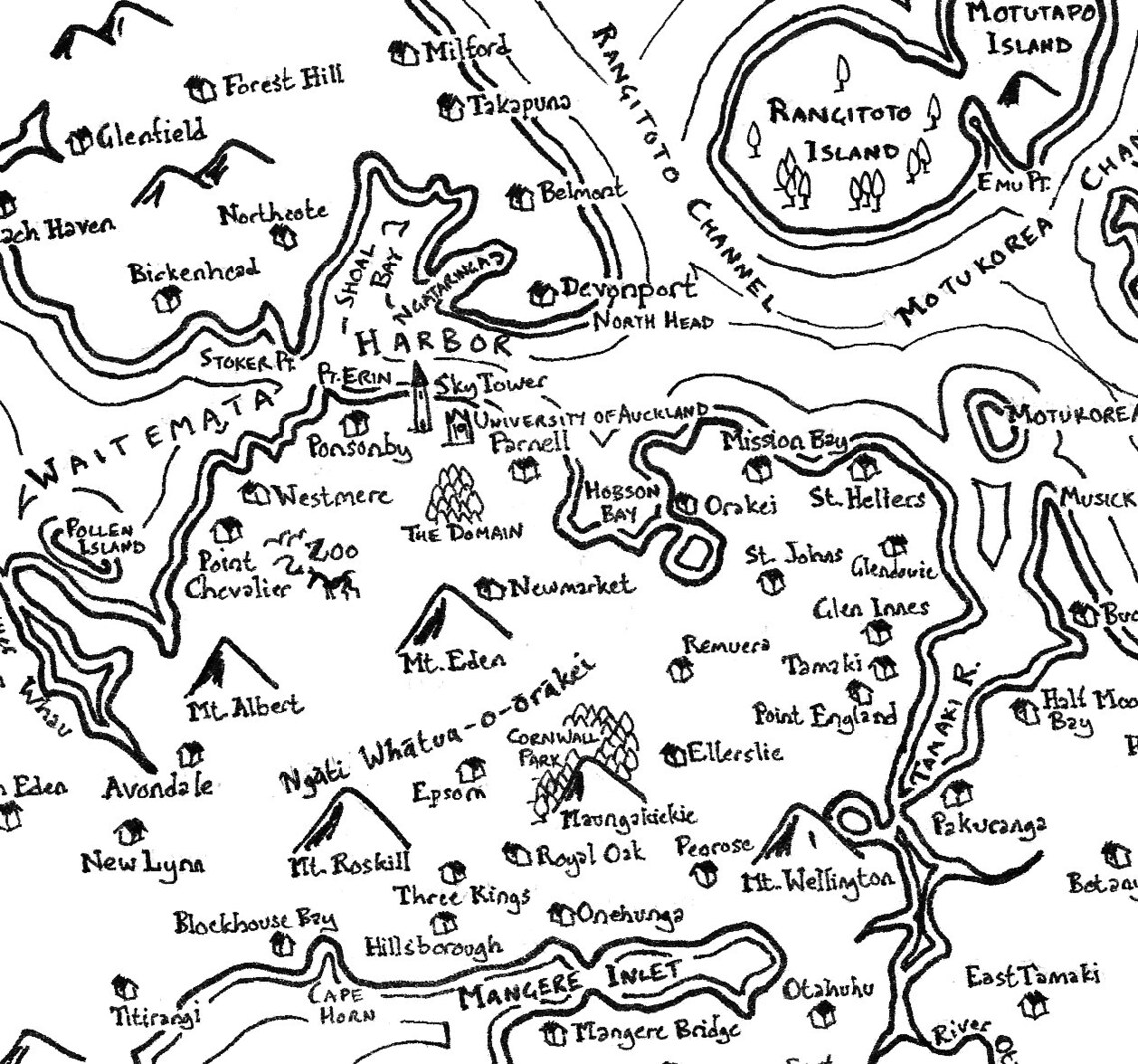 Fantasy Map of Auckland - Etsy