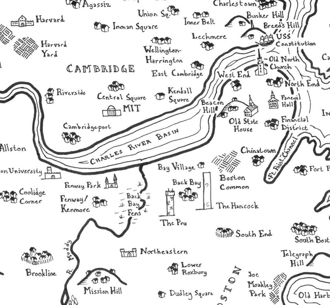 Fantasy Map of Boston - Etsy