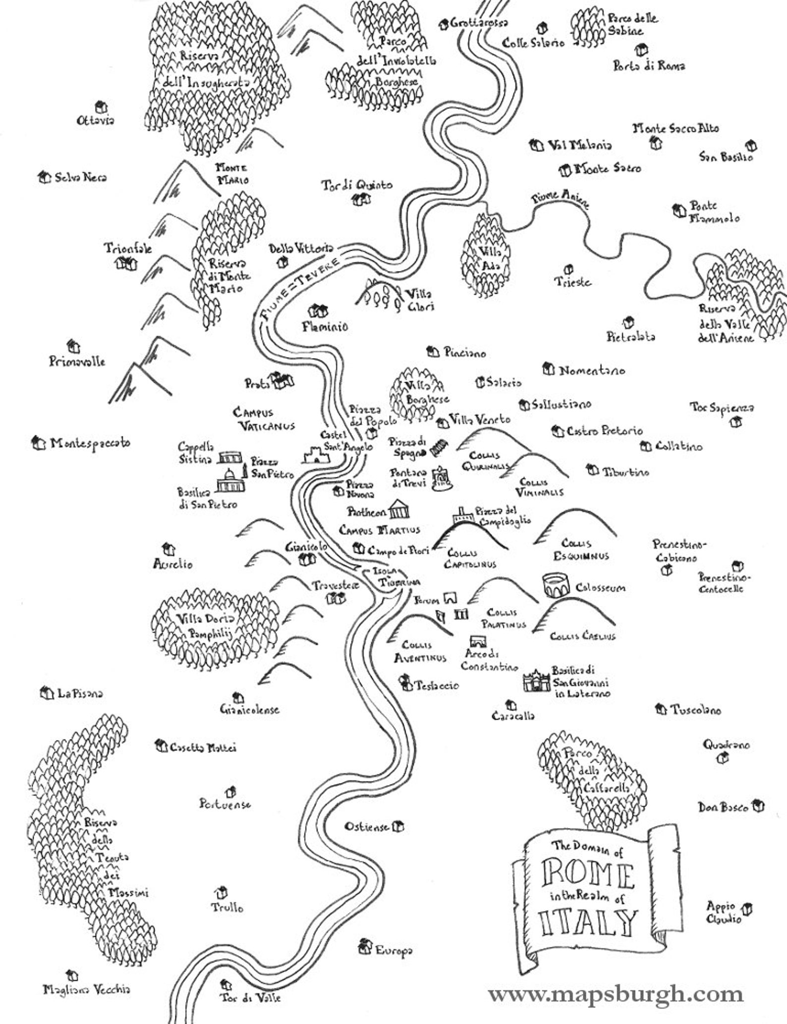 Fantasy Map of Rome - Etsy