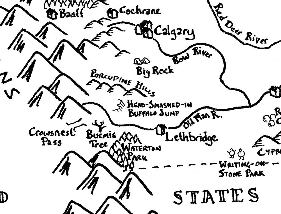 Fantasy Map of Alberta - Etsy