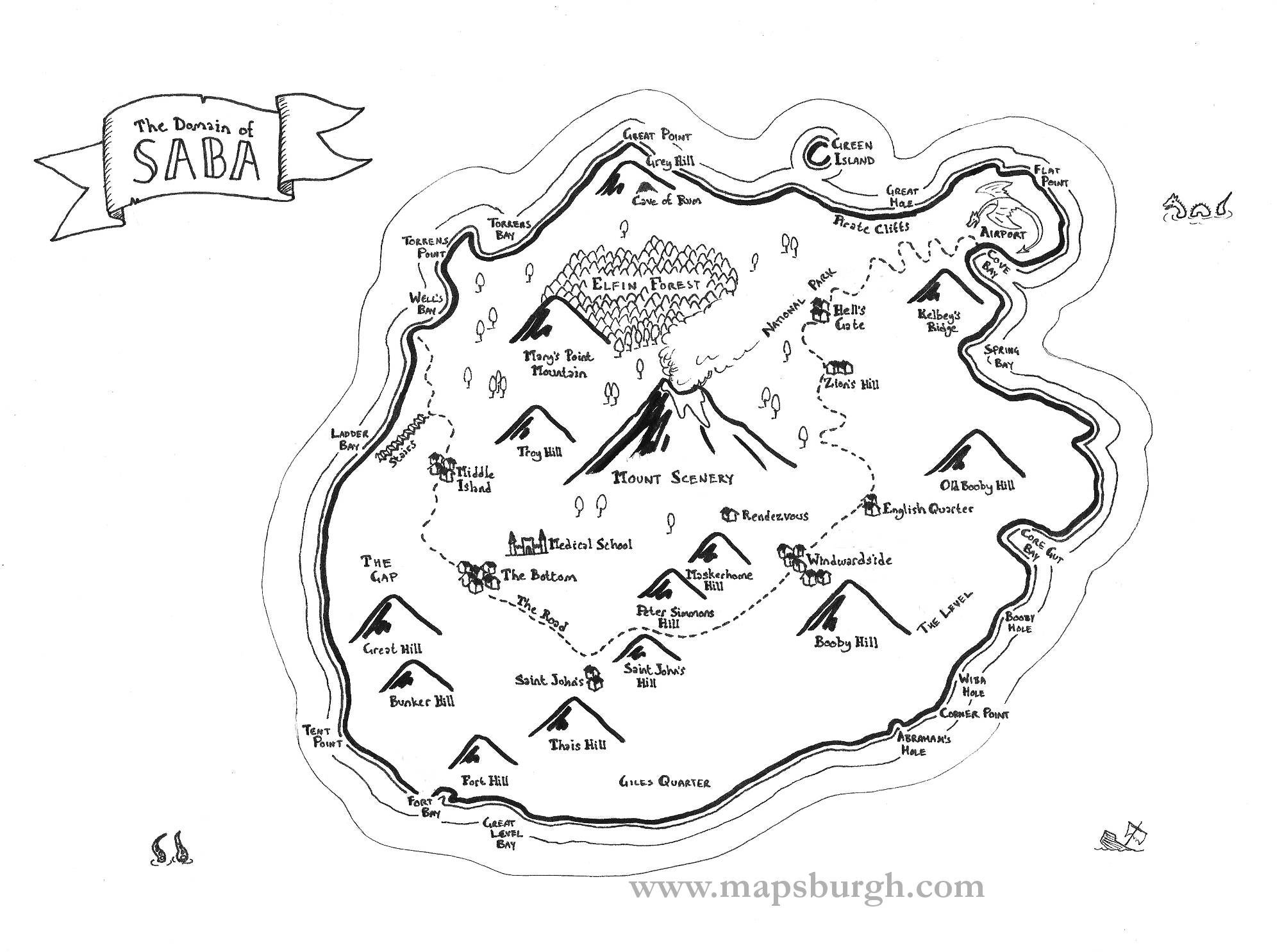 Fantasy Map of Saba - Etsy
