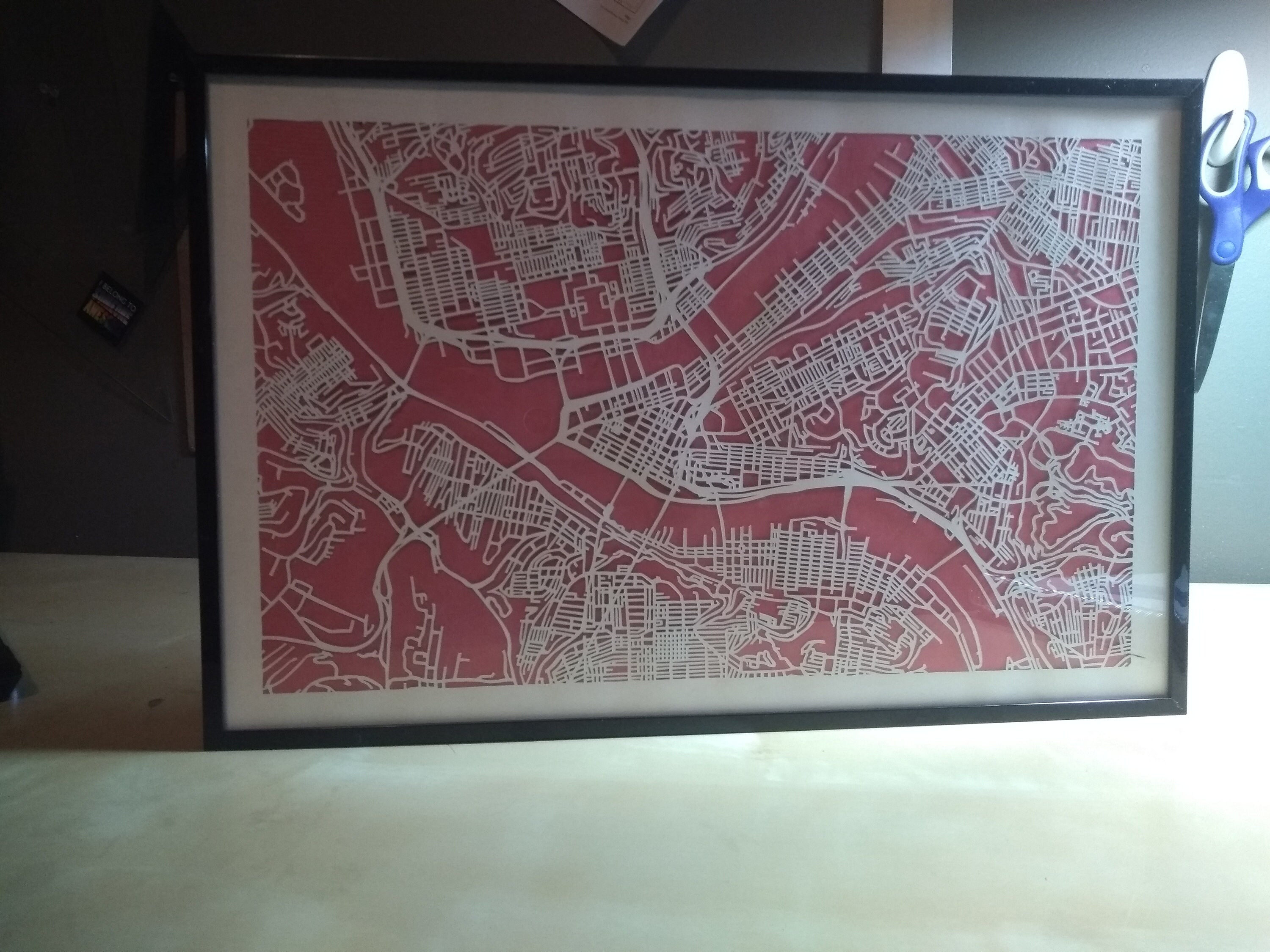 Pittsburgh Cut Paper Map, 11x17 - Etsy