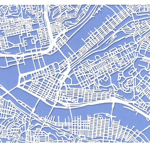 Pittsburgh -- Cut Paper Map (print) - Etsy