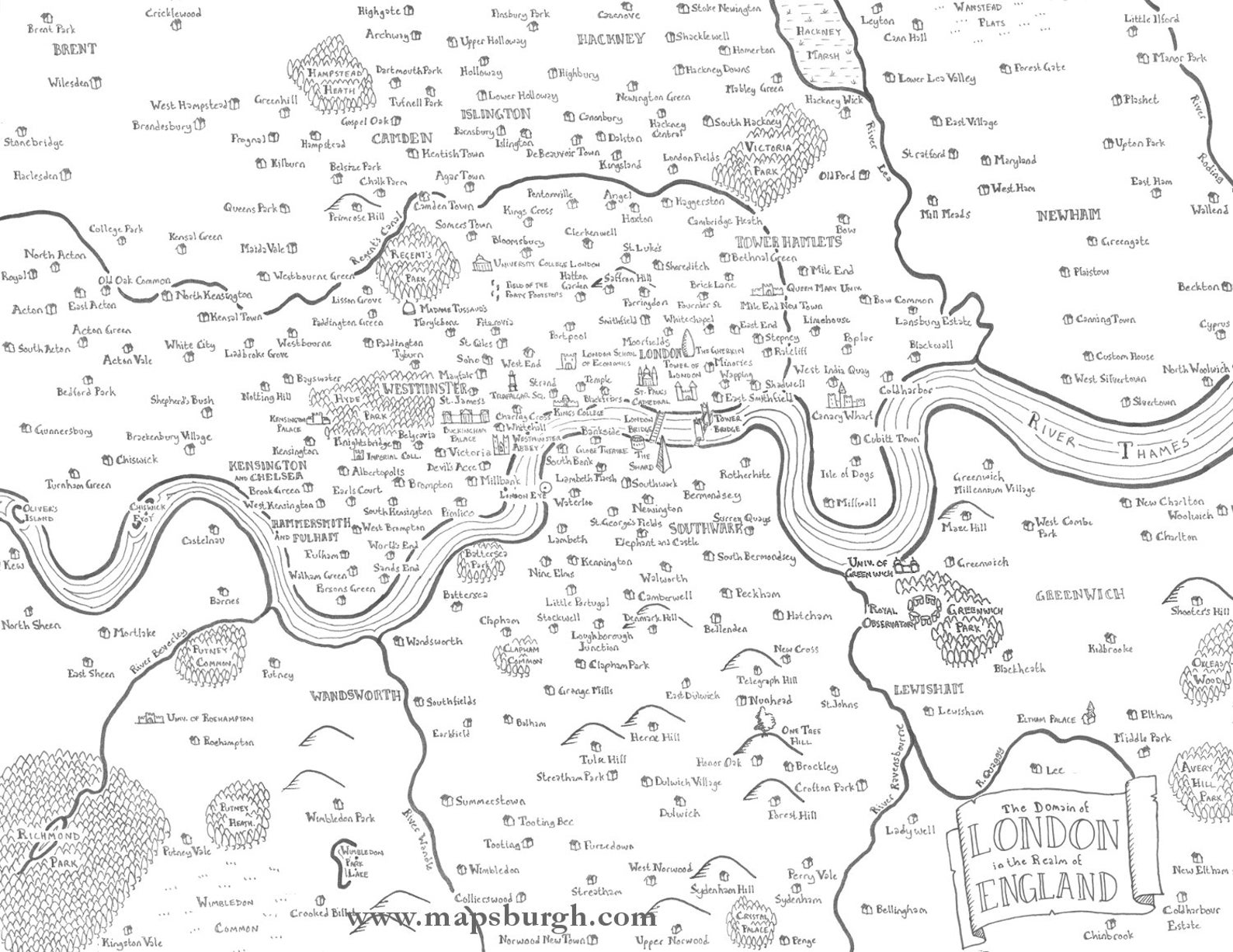 Fantasy Map of London - Etsy
