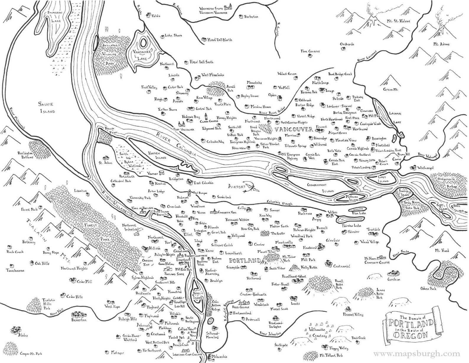Fantasy Map of Portland - Etsy