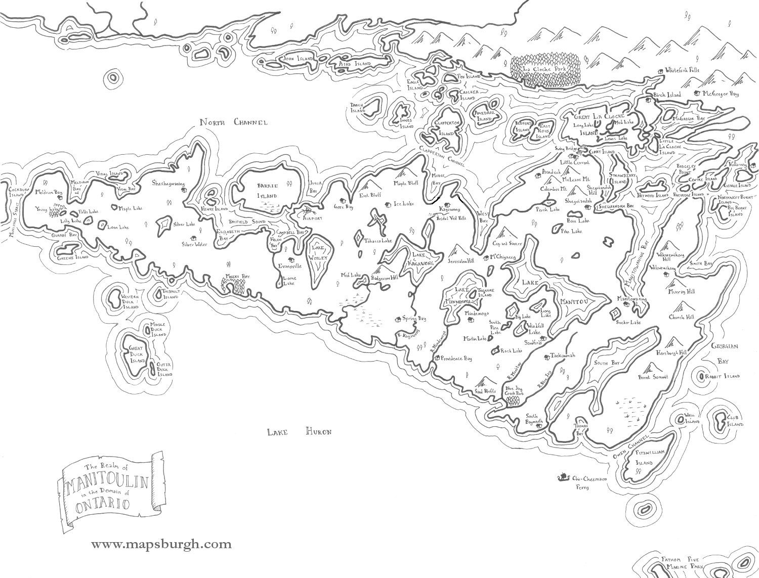 Fantasy Maps of Canadian Cities: Edmonton, Manitoulin - Etsy