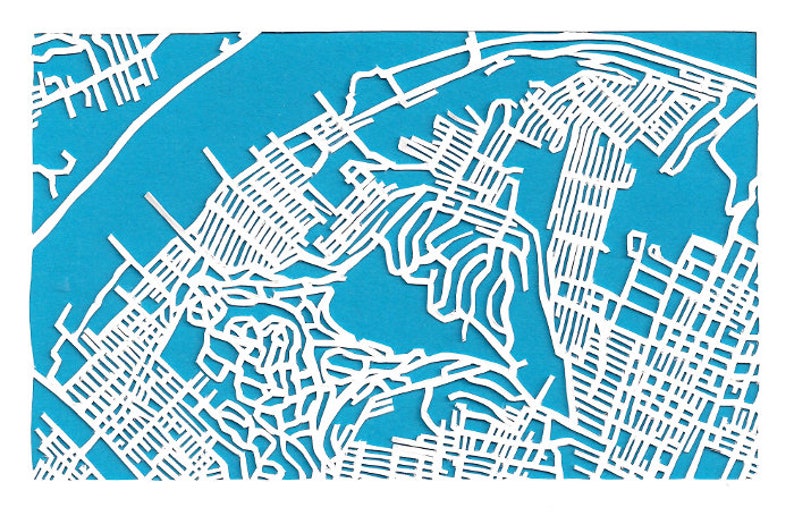 Pittsburgh Neighborhoods Cut Paper Map (5x7) - Etsy
