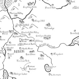 Fantasy Map of Cleveland-akron - Etsy