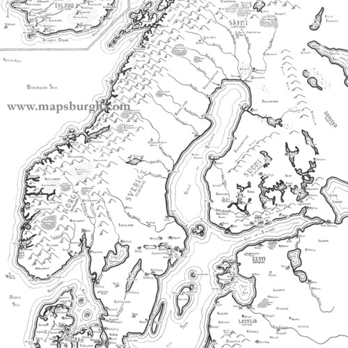 Fantasy Map of the United States - Etsy