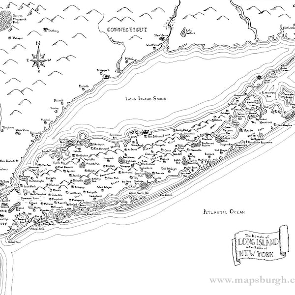 Long Island Map - Etsy