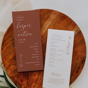 Terracotta Wedding Program Template / Boho Wedding Ceremony Program ...